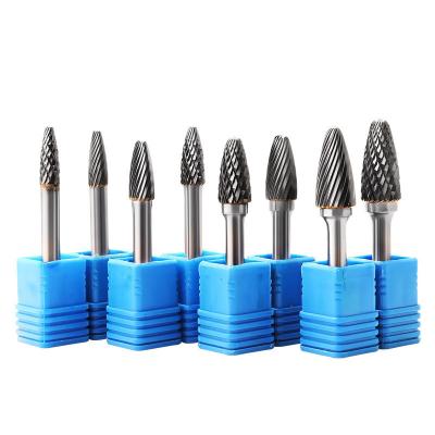 Cina 5PCS 6mm 1/4 Inch Grey Rose Box Volfram Rotary Cutter Acciaio Alluminio Taglio Carbide Burrs Set in vendita
