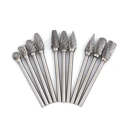 Cina 6.35mm diametro del bastone doppio taglio solido utensili di taglio di macinatura tagliatore Burs di tungsteno rotativo Carbide Burr in vendita