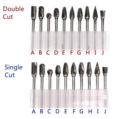 China 10PCS Dremel 3*3mm Solid Tungsténio Carbide Ficha Rotativa Burr Set com padrão Bidentate à venda