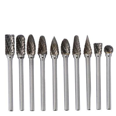 Cina 10PCS Carburo di tungsteno Burr Set per 1/4 di pollice di diametro e file rotativo doppio taglio in vendita