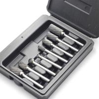 China 8PCS 3mm 6mm Shank Diameter Bidentate Pattern Wood Drilling Titanium Coated Burrs Set for sale