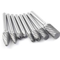 China 8PCS 3mm 6mm Shank Diameter Bidentate Pattern Wood Drilling Titanium Coated Burrs Set for sale