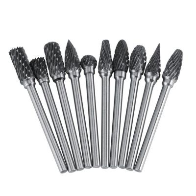 Chine 10PCS 6X10mm Carbide Rotary Burrs de sculpture mis en place pour le broyeur d'outils CNC dans 1/4 