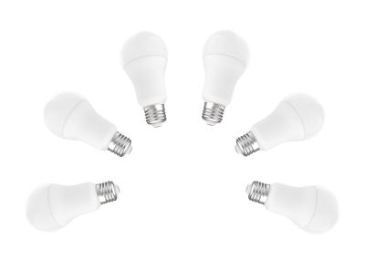 Cina lampadina dell'interno di plastica/di alluminio di 6W del materiale 60mm 470LM A19 in vendita