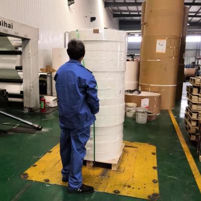 China Width 50mm-80mm Paper Cup Bottom Roll Mixed Pulp Pe Coated Paper In Roll for sale