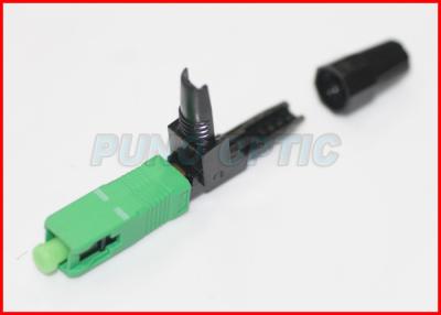 China Green Quick Connect Fiber Optic Connectors With Low Insertion Loss 0.3dB for sale