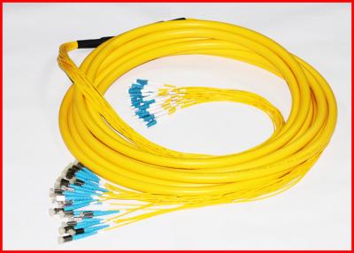 China 12 Cores LC to D4 Fiber Optic Patch Cables , Singlemode SM LSZH Optical Cable for sale