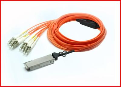 China 1 meter 10G QSFP + Active Optical Cable Cisco Compatible Orange Color for sale