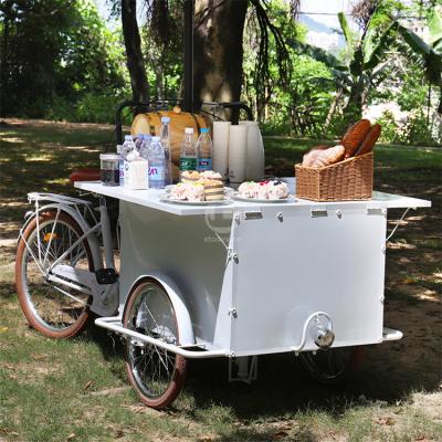 Cina 100 kg Retro Coffee Bike per strada Mobile Coffee Trike Shop Bicicleta Fast Food Cart Bicicleta in vendita