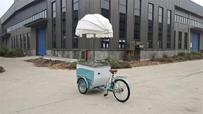 Cina Triciclo elettrico 3 ruote carrello mobile per gelato caffè pedale congelatore consegna bicicletta in vendita