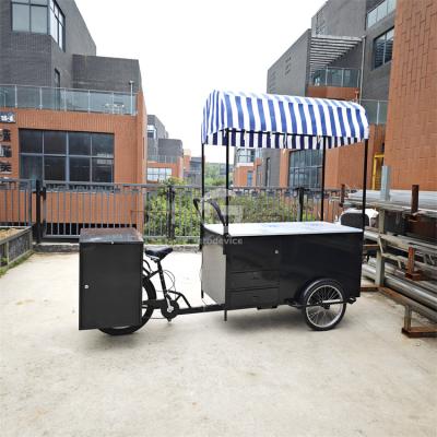 Cina Caffè Vendita elettrica triciclo congelatore Business Bike Carrozze di gelato Bicicletta 120KG in vendita