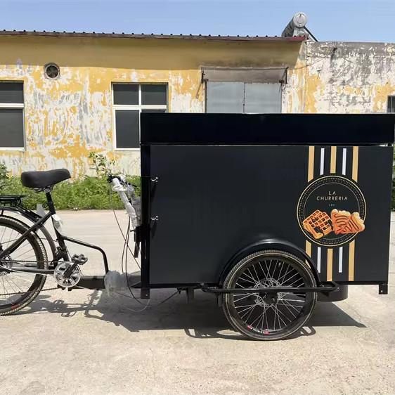 Quality Outdoor Street Vending Bike Cart with Cargo Space and 304 Stainless Steel Construction for sale