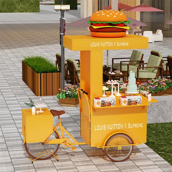 Quality Food Cake Display Tricycle Perfect for Customized Food Vending and Ice Cream for sale