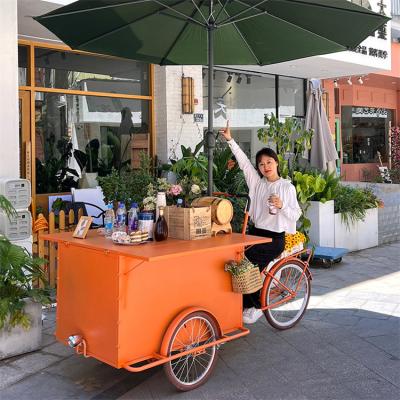 Cina Bicicletta elettrica mobile per fast food bicicletta portatile per caffè carrello da pranzo a fiori in vendita