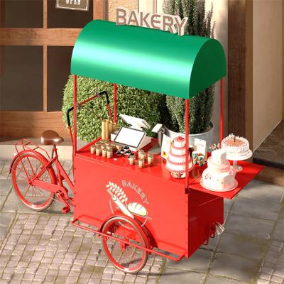 Cina Bicicletta elettrica mobile per fast food bicicletta portatile per caffè carrello da pranzo a fiori in vendita