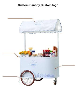 China Ice Cream Tricycle Bike  Portable Push Cart for Frozen Treats for sale