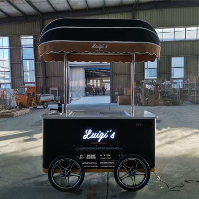 China small ice cream cart with freezer ice cream mobile cart ice cream vending food cart for sale