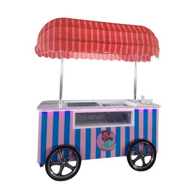 中国 モバイル イタリアン アイスクリーム 展示冷凍庫付き 手押しカート ゼラト スタンドカート 販売のため