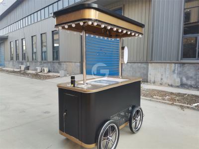 China Gelato showcase kiosk popsicle freezers hand push Italian ice cream display cart for sale