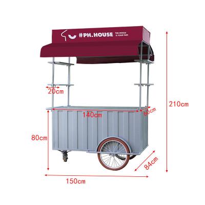 China Coffee Tricycle Ice Cream Cart  Mobile Business Solution for Beverages and Treats for sale
