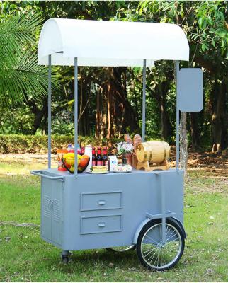 China Hand Push Cart for Street Food  3 Wheels Cargo cart with storage box for vending promotion for sale