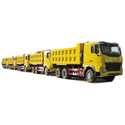 China HOWO A7 375hp tipper truck dumper truck powerful engine front hydraulic cylinder for sale