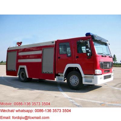 China howo fire fighter truck foam tanker truck jetting foam range 45M for sale