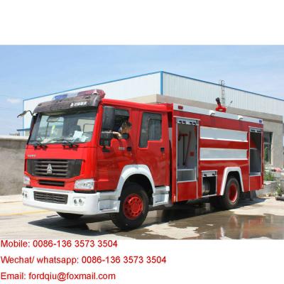 China howo fire fighter truck water tanker truck jetting water range 50M for sale