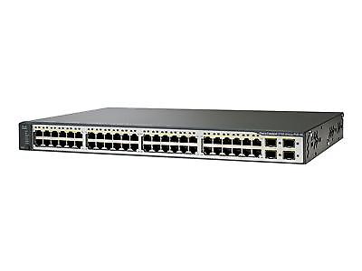 中国 PoE Ciscoの触媒3850スイッチWS-C3750V2-48PS-S 48港の層3 IPの基盤 販売のため