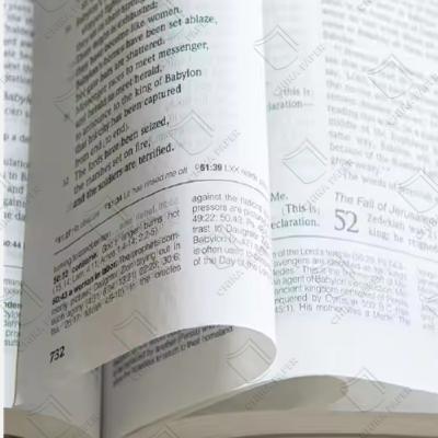 Cina 28-60 g Carta di stampa offset non rivestita Carta di dizionario Carta di libro religioso in vendita