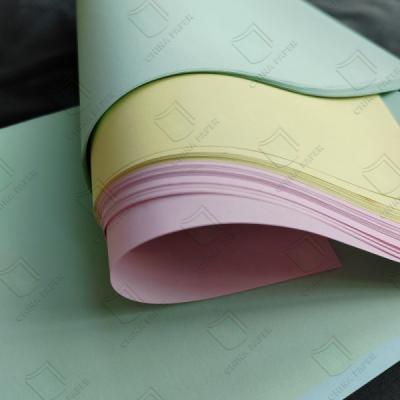 Китай Custom In Blue Image CFB CB CF Yellow Carbonless NCR Paper 50 гсм 55 гсм 60 гсм продается