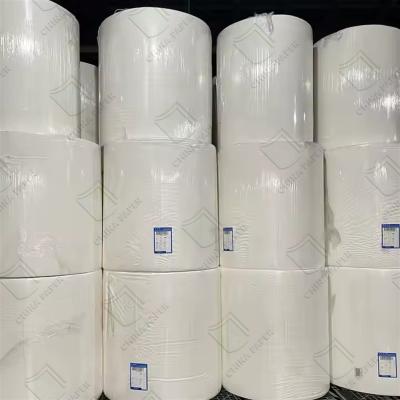 China 3 Ply Wood Pulp Toilet Tissue Paper Quick Water-absorbent Toilet Paper Mother Roll for sale