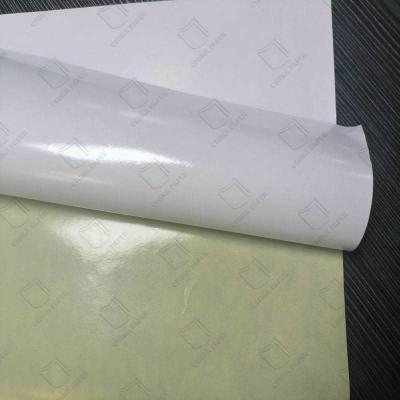 China 100% Wood Pulp Super White Gloss Paper ISO SGS Certified Self Adhesive Printable Labels Shipping Carton Labels for sale