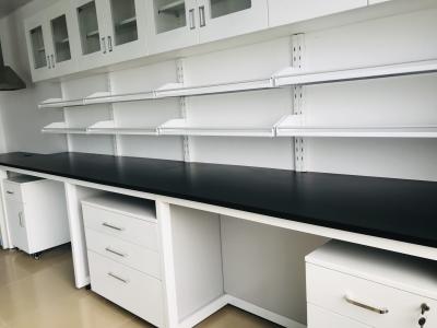 China Floor Mounted Lab Work Table Benches With Storage Cabinets for sale