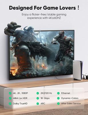 Cina 6,6 Ft 4K UHD HDMI cablano 18Gbps Ethernet ad alta velocità 28AWG hanno intrecciato il cavo di HDMI in vendita