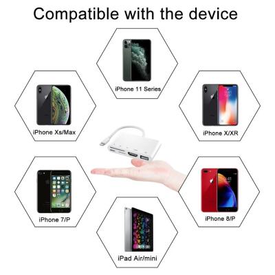 Cina fulmine 1080P al hub dell'adattatore di Digital avoirdupois TV OTG del lettore di schede di deviazione standard TF di USB del cavo di HDMI in vendita