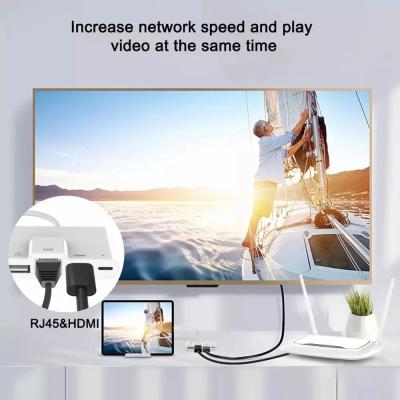 Cina Il TPE 4K UHD HDMI cabla il fulmine al convertitore di carico del cavo dell'adattatore TV OTG di Ethernet Rj45 in vendita