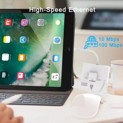 Cina Il TPE 4K UHD HDMI cabla il fulmine al convertitore di carico del cavo dell'adattatore TV OTG di Ethernet Rj45 in vendita