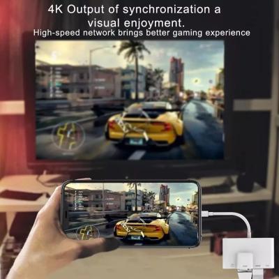 Cina Il TPE 4K UHD HDMI cabla il fulmine al convertitore di carico del cavo dell'adattatore TV OTG di Ethernet Rj45 in vendita