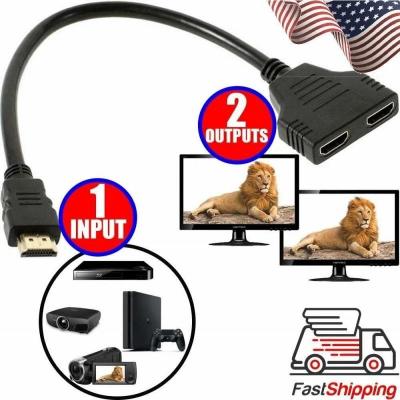 Cina Separatore 1 del PVC HDMI in 2 verso l'esterno il convertitore del video adattatore del porto del separatore 2 per PS4 HDTV in vendita