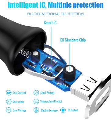 Cina Micro tipo C del caricatore dell'automobile dell'accendino di USB con l'OEM 5V 2.1A del cavo della primavera in vendita