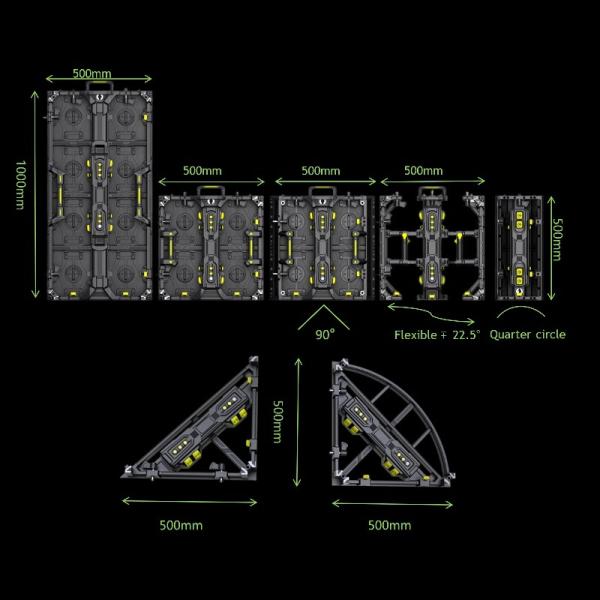Quality Flexible Rental Outdoor LED Screen 500x1000mm 500x500mm Modular LED Video Panels for sale