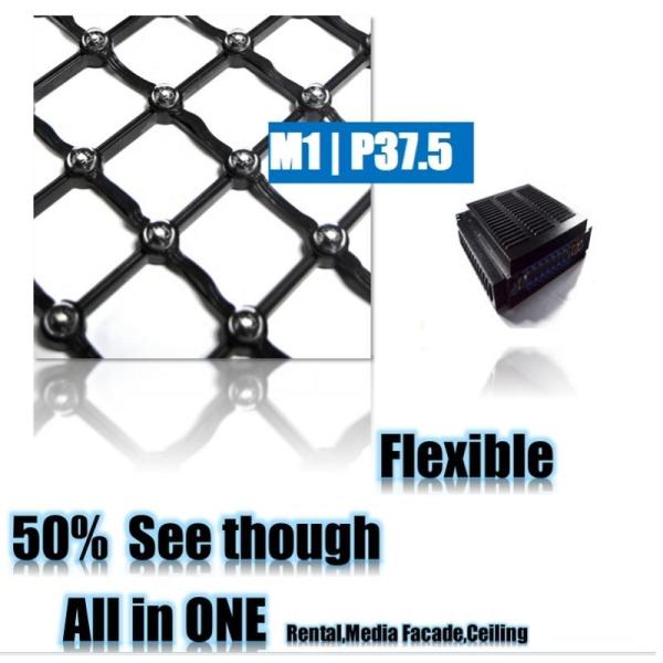Quality P37.5 LED Mesh Screen Outdoor 1600 Nits LED Mesh Display 1000Hz for sale