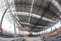 Quality GB50009 EN1991 Rail Station Metal Roof Structure 150m - 300m Flat Roof Metal for sale