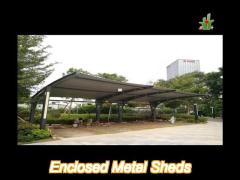 large span enclosed metal sheds shelter 15 - 60 meters  anti corrosion enclosed rv carport
