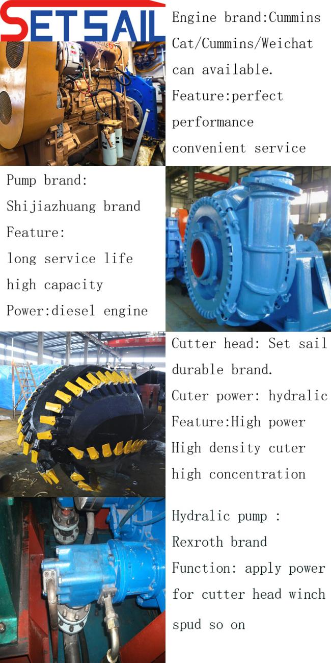 Underwater Pump Water Flow 7000m3 Cutter Suction Dredger for Lake