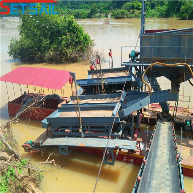Chain Bucket River Mining Gold Dredger Used in The River