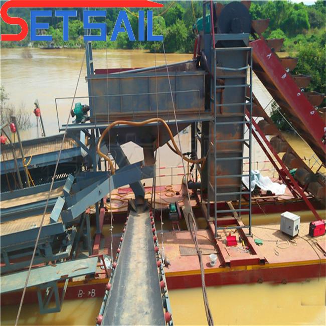 Low Price Chain Bucket Gold Dredger with Jig Machine