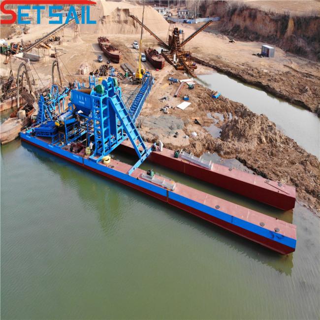 High Capacity Process Gold and Diamond Mixture Dredger with Jigging