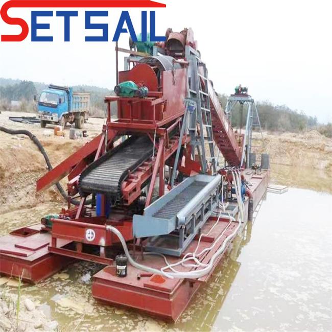 Chain Bucket River Sand Gold Dredger for Diamond Machinery